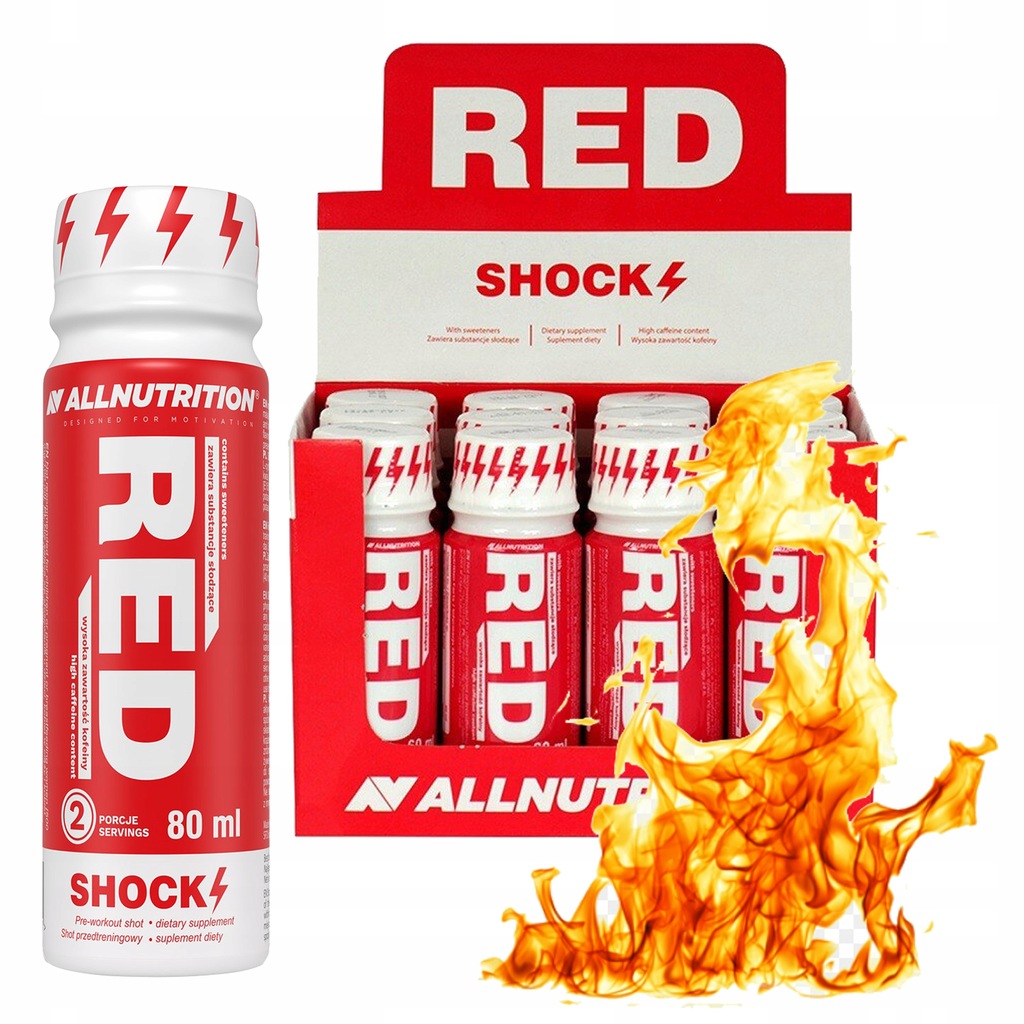 ALLNUTRITION RED SHOCK SHOT 80ml X12 KOFEINA POMPA - 9843508719 ...