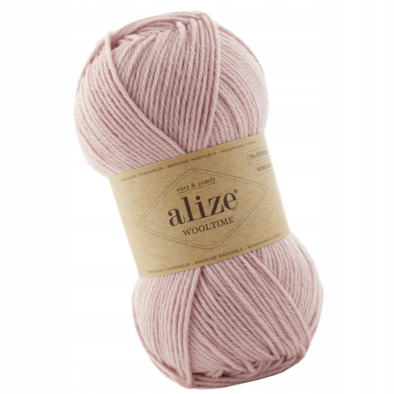 Włóczka Alize Wooltime - 161 Pudrowy Różowy WEŁNA - 13392119100 - oficjalne archiwum Allegro