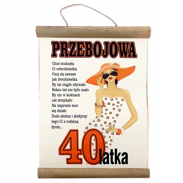 Dyplom z życzeniami na 40 urodziny dla kobiety upominek prezent - 13994784889 - oficjalne ...