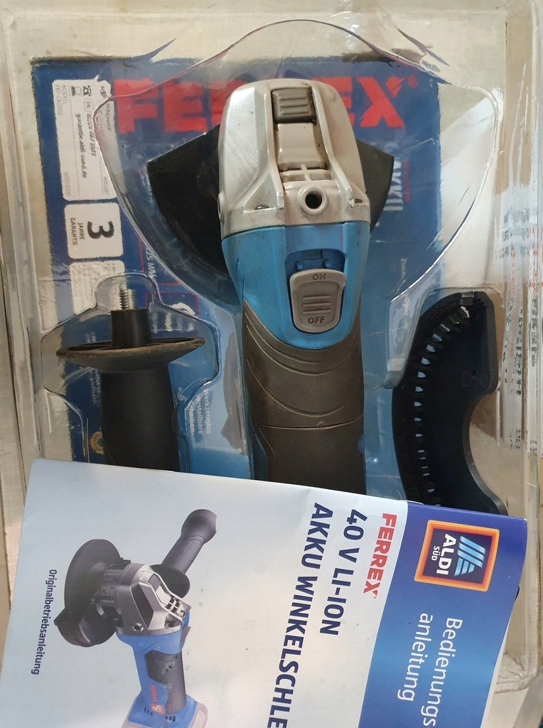 SZLIFIERKA KĄTOWA FERREX AKUMULATOROWA 40V LI-ION - 12297252603 ...