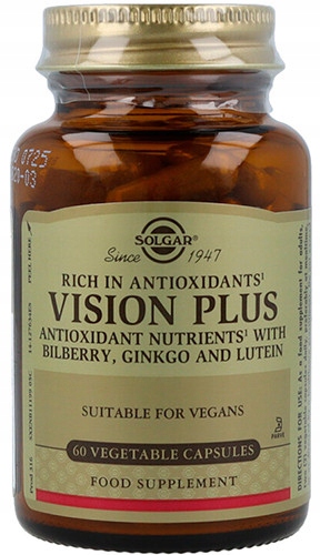 SOLGAR VISION PLUS Strażnicy wzroku 60 kaps. Luteina Wit.A Ginkgo ...