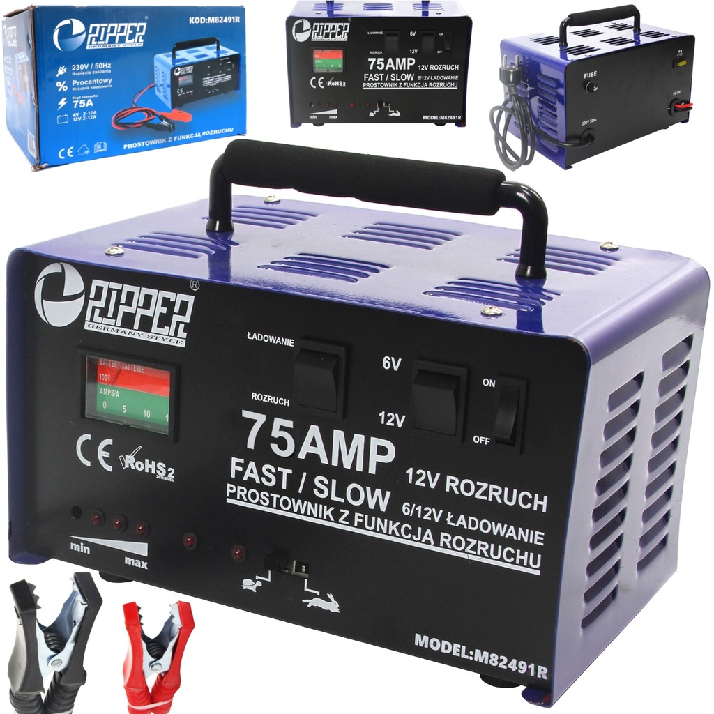 PROSTOWNIK Z ROZRUCHEM 12V/24V 75A ROZRUCH - 11408690843 - oficjalne archiwum Allegro