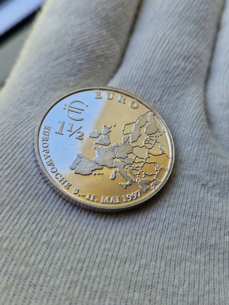 1 1/2 euro brama brandenburska srebro - 13781622461 - oficjalne archiwum Allegro