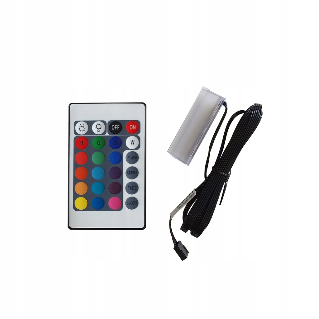Oświetlenie LED RGB 16 kolorowe 1 klips z pilotem - 8331487865 ...