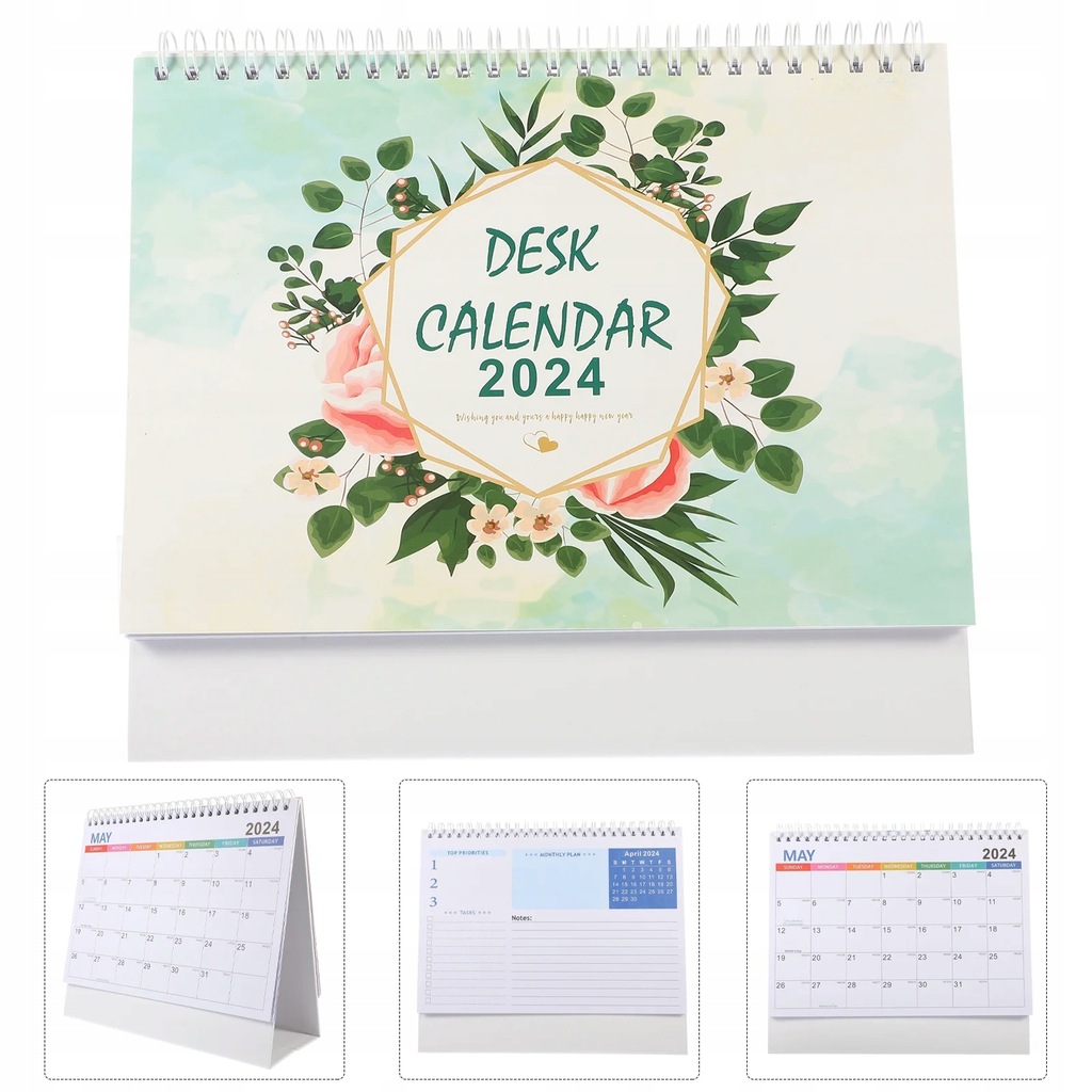 Desk Calendar 2024 Standing Flip Desktop Table Calendar-2024 Office ...