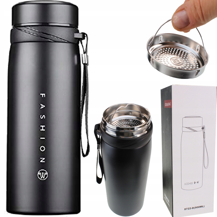TERMOS PRÓŻNIOWY TERMICZNY KING 900ml + SITKO - 14057508231 - oficjalne archiwum Allegro