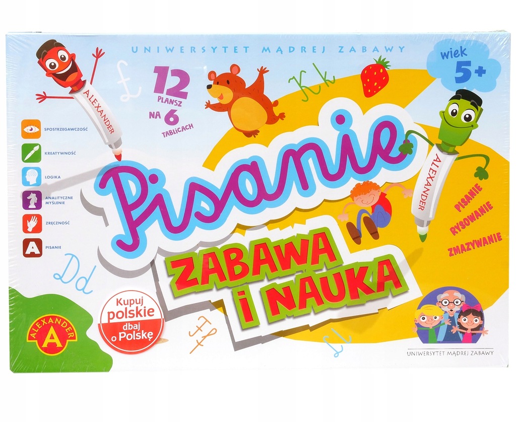 Nauka Pisania pisanie literki tablica gry zadania - 10702101060 - oficjalne archiwum Allegro