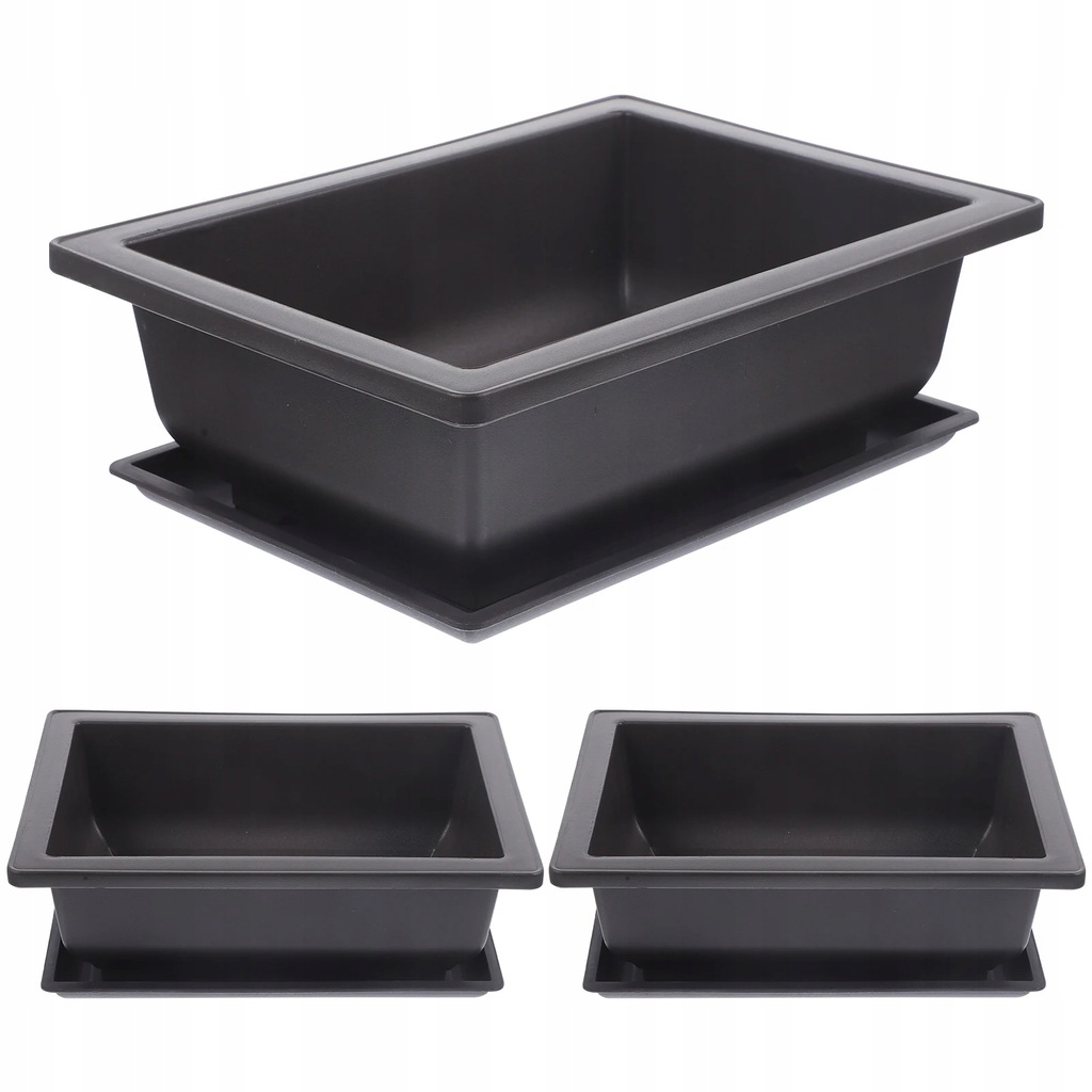 Plastic Rectangular Flower Pot Cactus Plant 3 Set - 13853818355 ...