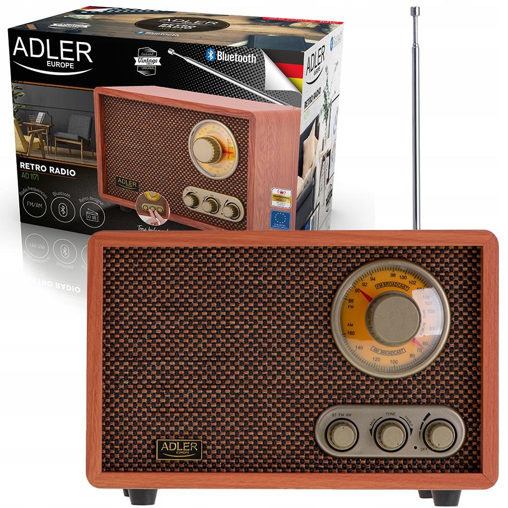 RADIO KUCHENNE W STYLU RETRO ADLER BLUETOOTH AM FM - 12761618849 ...