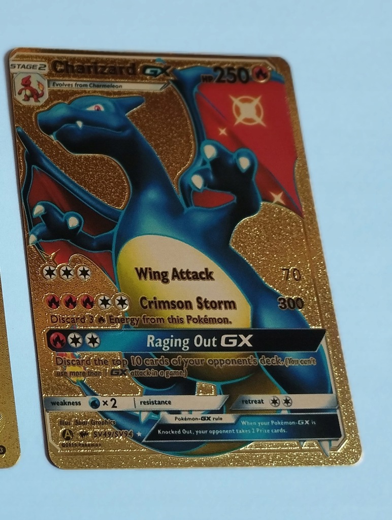Złota karta Pokemon CHARIZARD - 12819407461 - oficjalne archiwum Allegro
