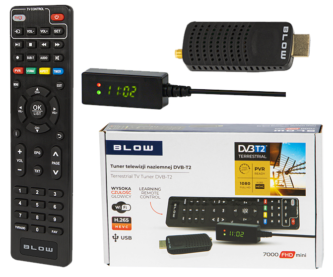Tuner DVB-T2 Dekoder Blow 7000FHD Mini H.265 - 11833877016 - oficjalne archiwum Allegro