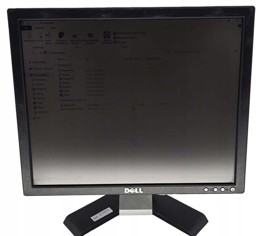 Monitor LCD LED 17" Dell E178FPv VGA 1280x1024px TN +STOPKA BIURO FIRMA ...