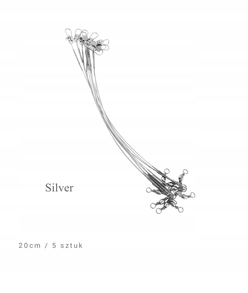 STALOWE PRZYPONY STALKI NA SZCZUPAKA 20 cm 5 sztuk - 14126562263 ...