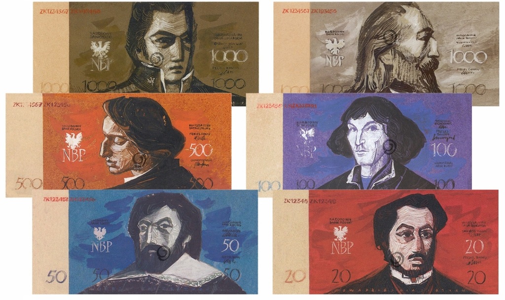 POLSKA -BANKNOTY PRL PROJEKTY Z. KAJA -KOPIE- L27x - 12411726793 ...