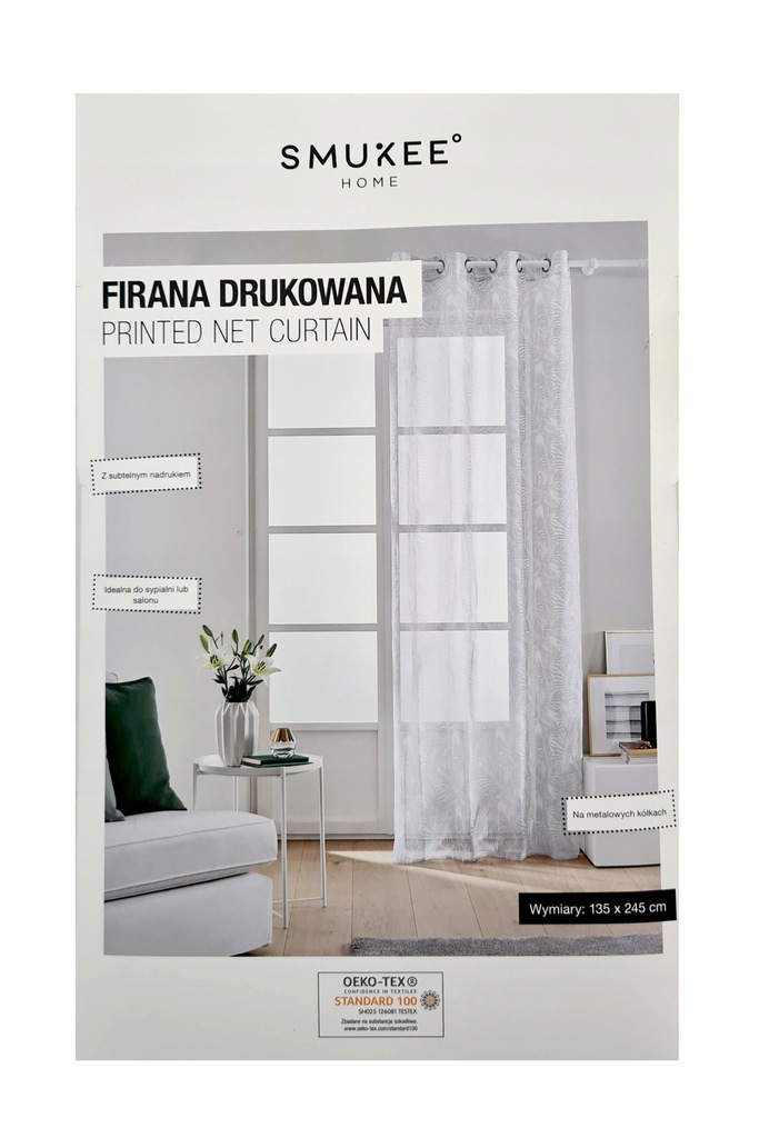 Firana drukowana 135 x 245 cm SMUKEE HOME - 12912130492 - oficjalne ...