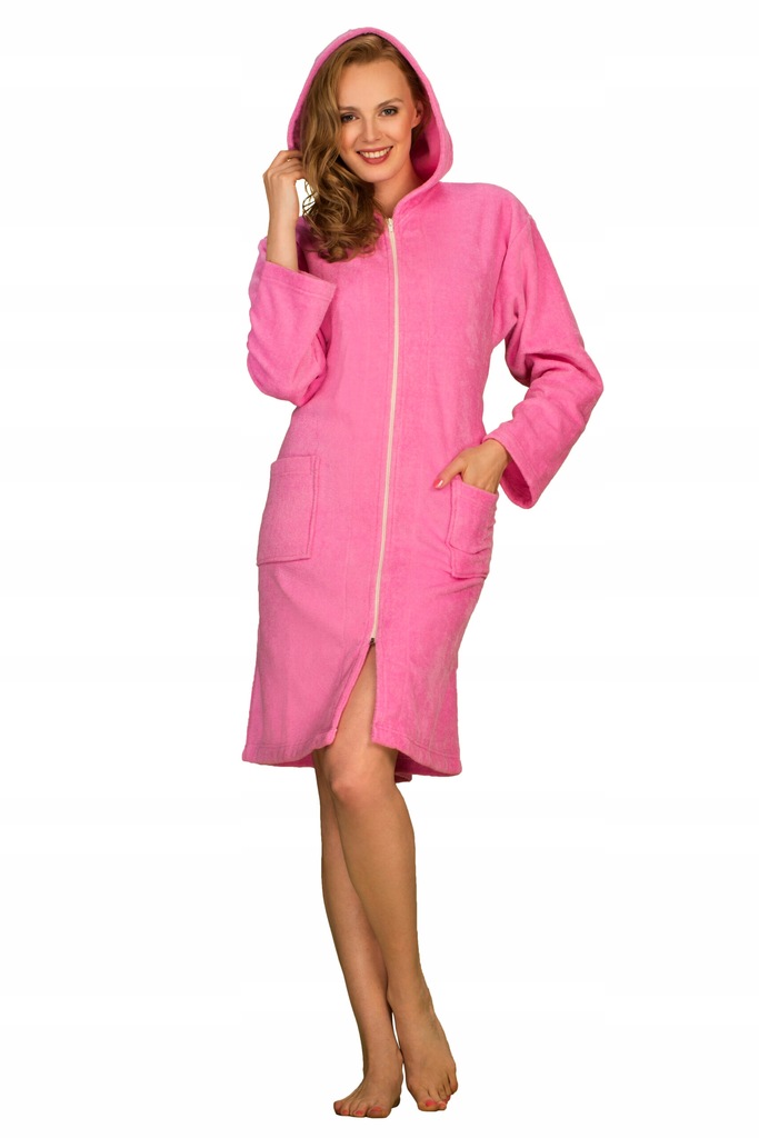 Podomka damska szlafrok S&F na suwak z kapturem 20524_MS r. M ...