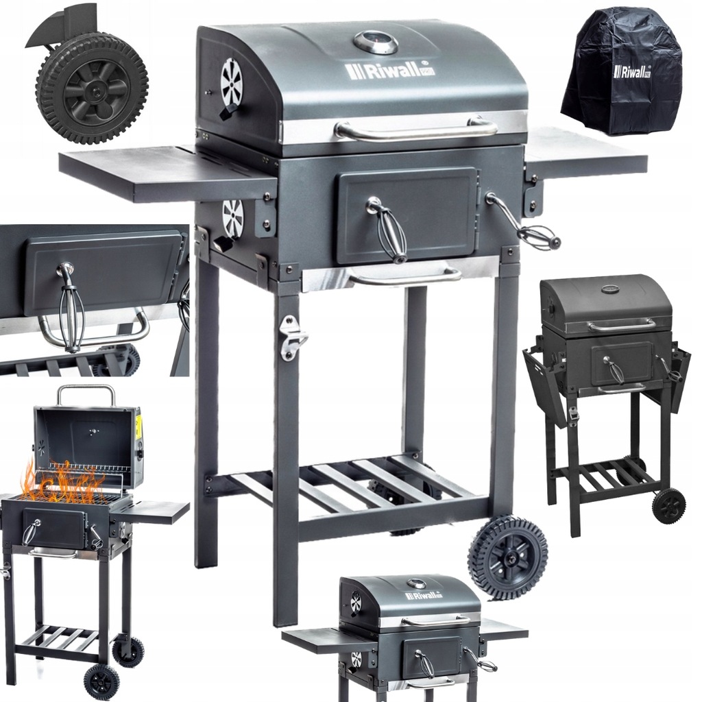 NOWOCZESNY GRILL OGRODOWY WĘGLOWY Z POKRYWĄ - 13895267749 - oficjalne ...