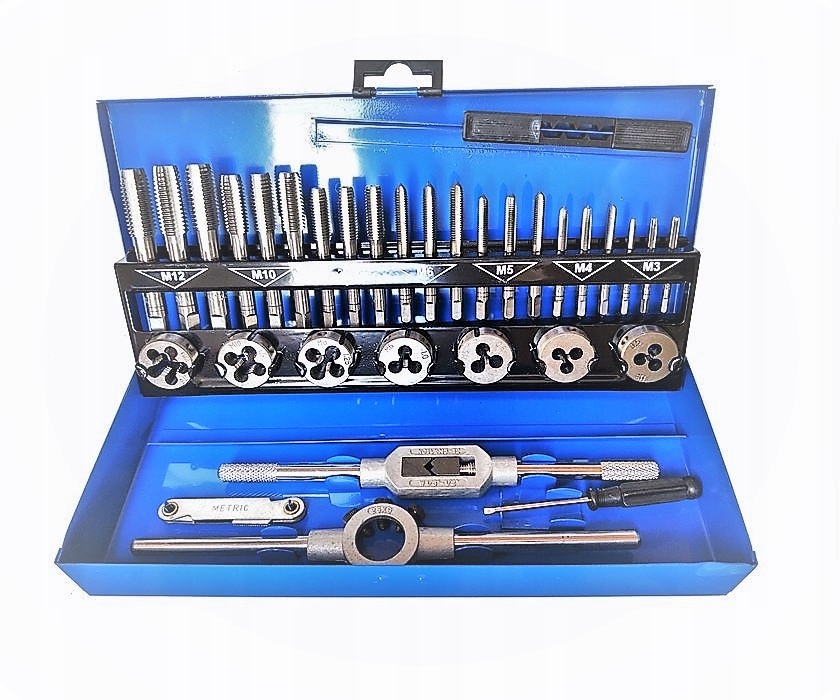 GWINTOWNIKI RĘCZNE I NARZYNKI ZESTAW 32 SZT M3-M12 - 12690008529 - oficjalne archiwum Allegro