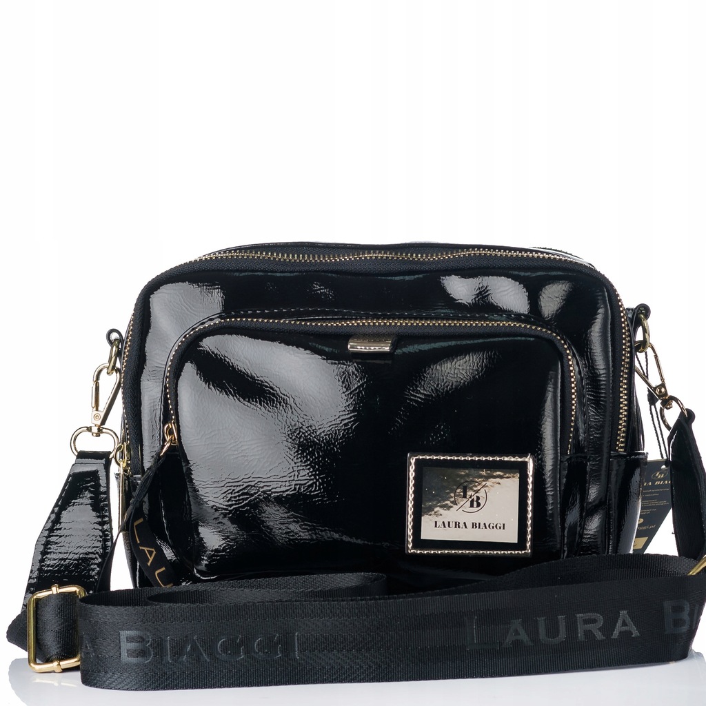 LAURA BIAGGI TOREBKA DAMSKA LISTONOSZKA CZARNA - 10824149650 - oficjalne archiwum Allegro