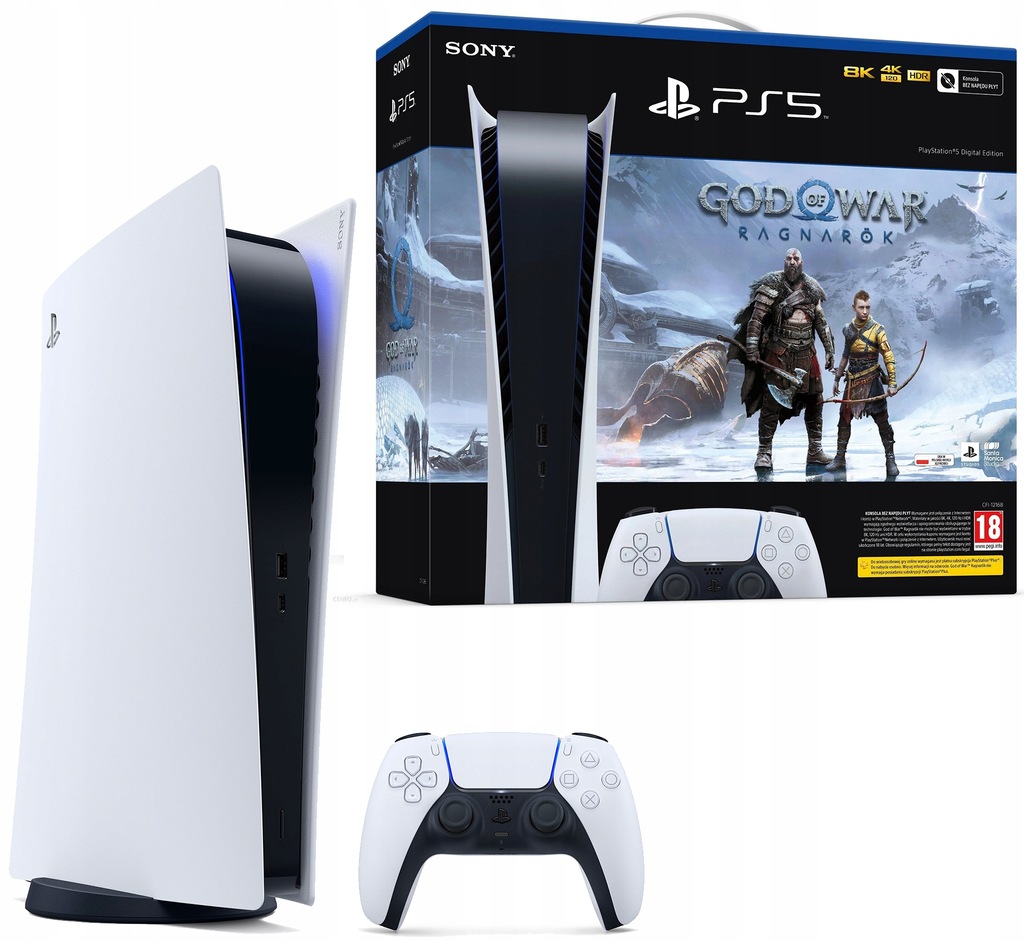 Konsola Sony PlayStation 5 Digital Edition 825GB + Gra God of War: Ragnarok - 14787118615 ...