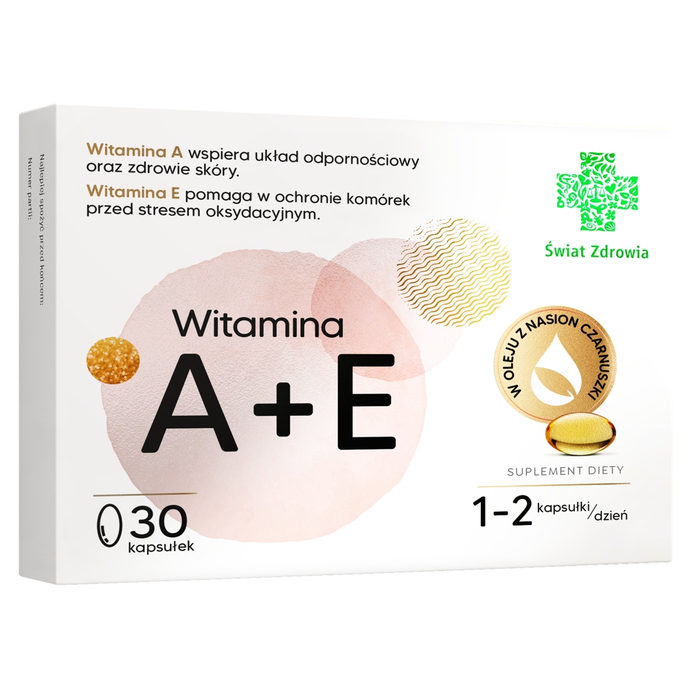 WITAMINA A+E 30 KAPSUŁEK W OLEJU Z NASION CZARNUSZKI X - 14602183643 - oficjalne archiwum Allegro