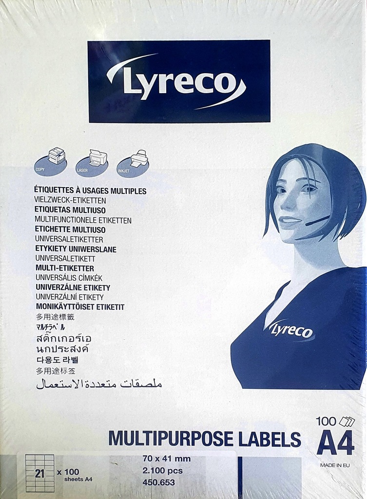 Etykiety samoprzylepne Lyreco A4 100 ark 70x41mm - 13750969843 ...