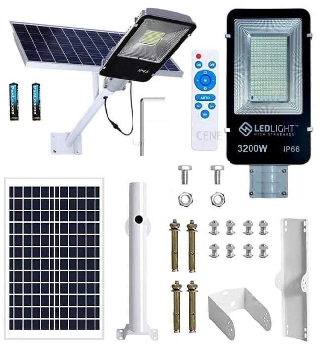 LATARNIA OGRODOWA LAMPA SOLARNA NA SŁUP MOCNA 3200W PANEL ULICZNA 648 LED - 16381305621 ...