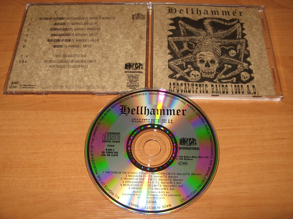 HELLHAMMER - Apocalyptic Raids 1990 A.D. - I wyd NOISE - 14720415118 - oficjalne archiwum Allegro