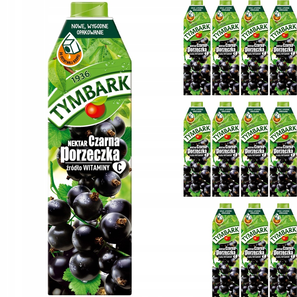 Tymbark Nektar Czarna Porzeczka w kartonie 12x 1l - 13389797226 - oficjalne archiwum Allegro