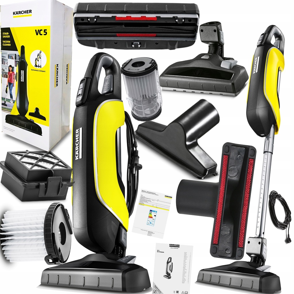 KARCHER VC5 ODKURZACZ PIONOWY RĘCZNY BEZWORKOWY XL - 11660074736 ...