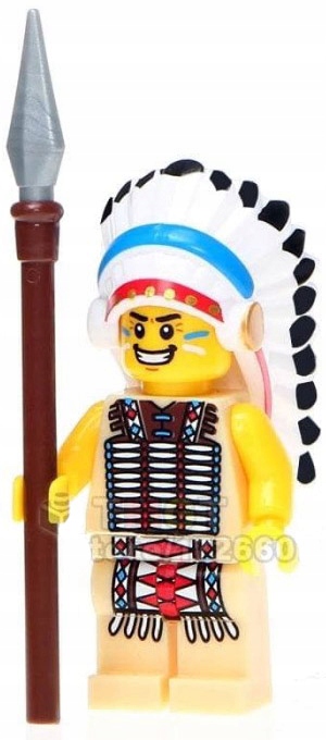 Minifigurka Indian Chief Western CMF + stud Lego - 13028713058 ...