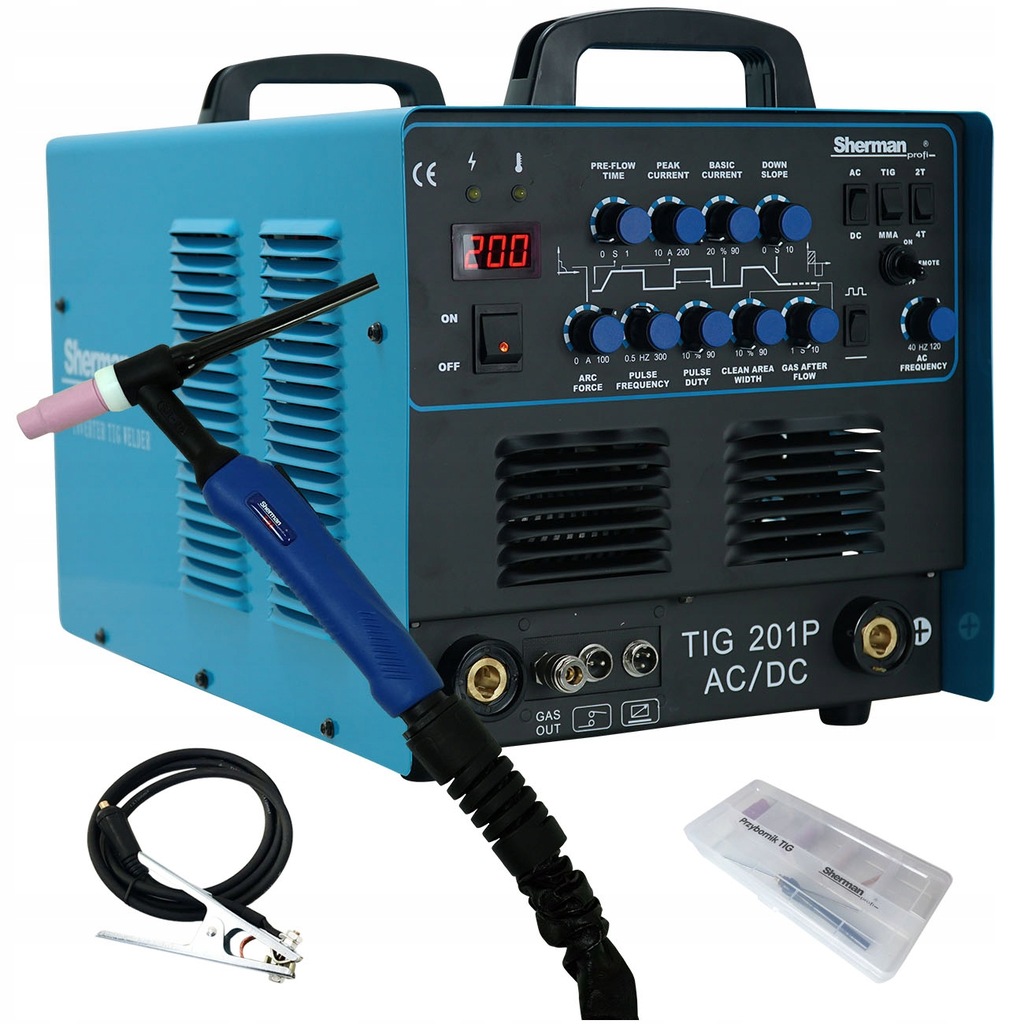 TIG AC/DC do aluminium Sherman 201P Puls 200 HF - 6877678380 - oficjalne archiwum Allegro
