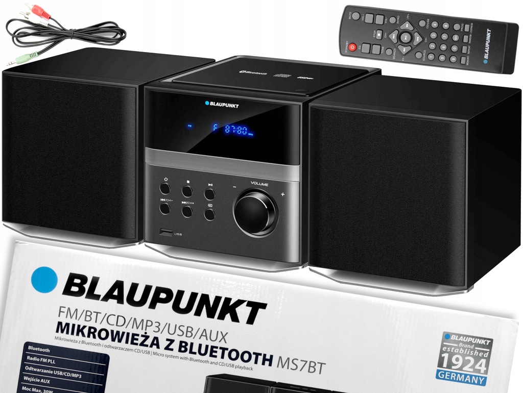 MINI WIEŻA STEREO BLAUPUNKT CD USB BLUETOOTH PILOT - 11716750584 - oficjalne archiwum Allegro