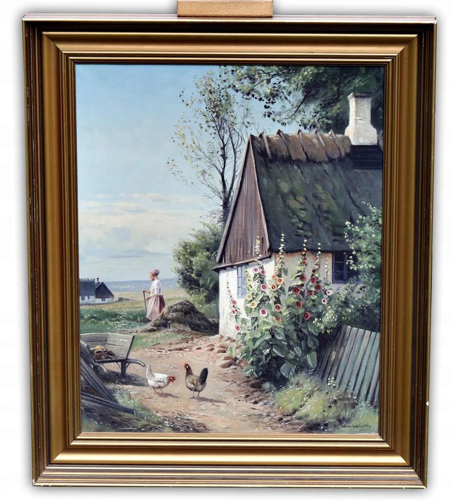 NIELS WALSETH (1914-2001) - KOBIETA PRZED DOMEM - 17110714497 ...