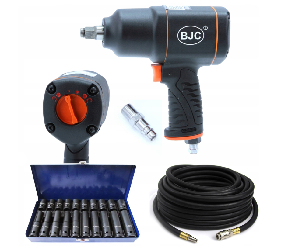 KLUCZ PNEUMATYCZNY UDAROWY 1/2 BJC +NASADKI+WĄŻ 10 - 8726557741 - oficjalne archiwum Allegro