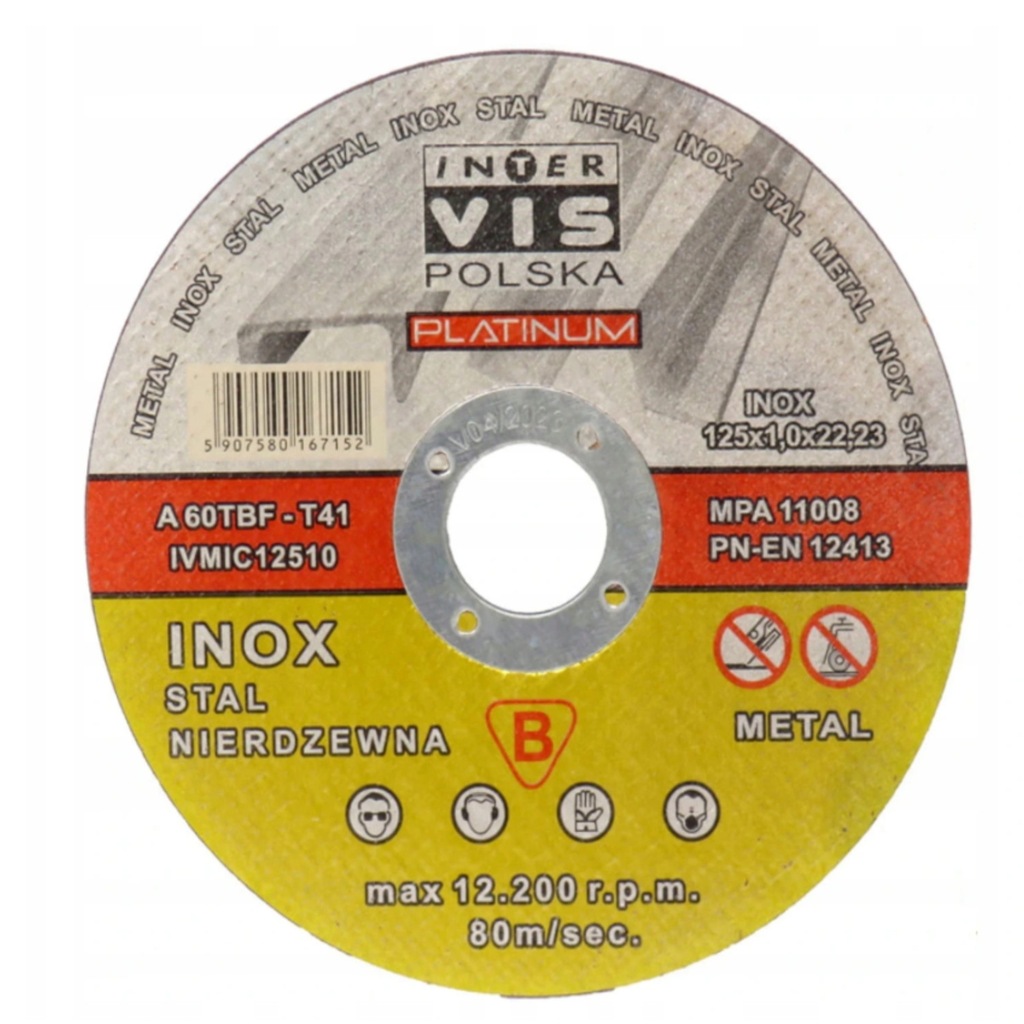 TARCZE DO CIECIA METALU BLACHY RUR 125/1 INOX IV - 13179021156 ...