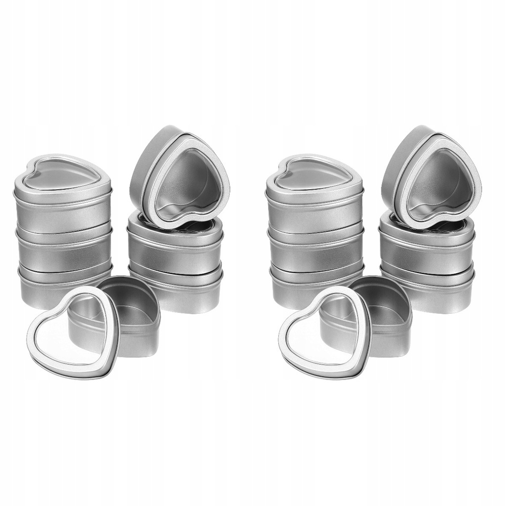 24 Pcs Small Clear Window Lid Empty Metal Boxes - 13343219664 ...