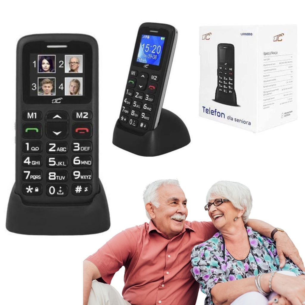 Telefon komórkowy DLA SENIORA BABCI DZIADKA DUŻE KLAWISZE GŁOŚNY LTC ...