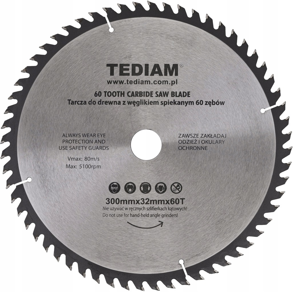 TARCZA WIDIOWA DO DREWNA PIŁA TNĄCA 300x32/60T - 12671205990 - oficjalne archiwum Allegro