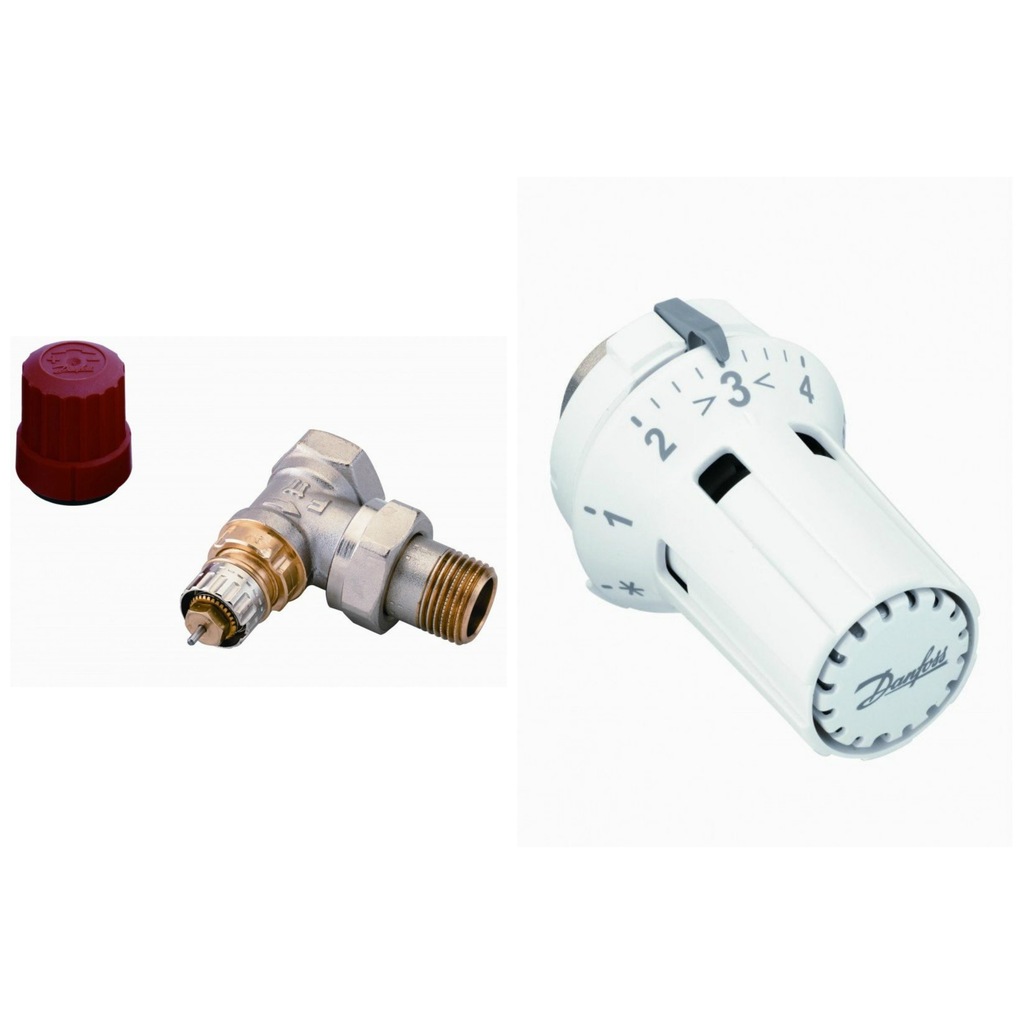 Danfoss zestaw zawór termostatyczny kątowy głowica - 6784545903 - oficjalne archiwum Allegro
