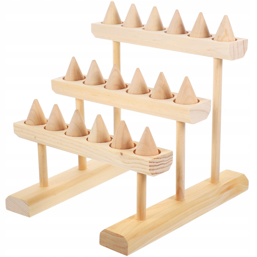 Wooden Ring Rack Cone Shaped Ring Display Stand - 13730917072 ...