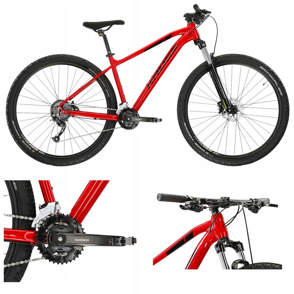 Rower MTB Kross Level 1.0 19" 29" aluminium czerwony + Stopka 2021 - 13179206382 - oficjalne ...