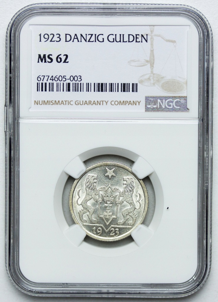 Wolne Miasto Gdańsk 1 gulden 1923, NGC MS62 - 14324171828 - oficjalne archiwum Allegro