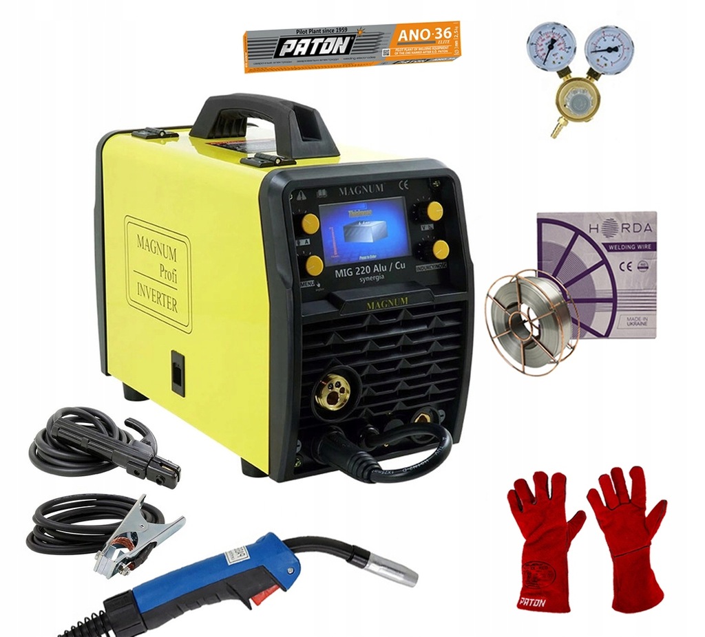 Spawarka Migomat Magnum MIG 220 Alu/Cu SYNERGIA - 12000499109 - oficjalne archiwum Allegro
