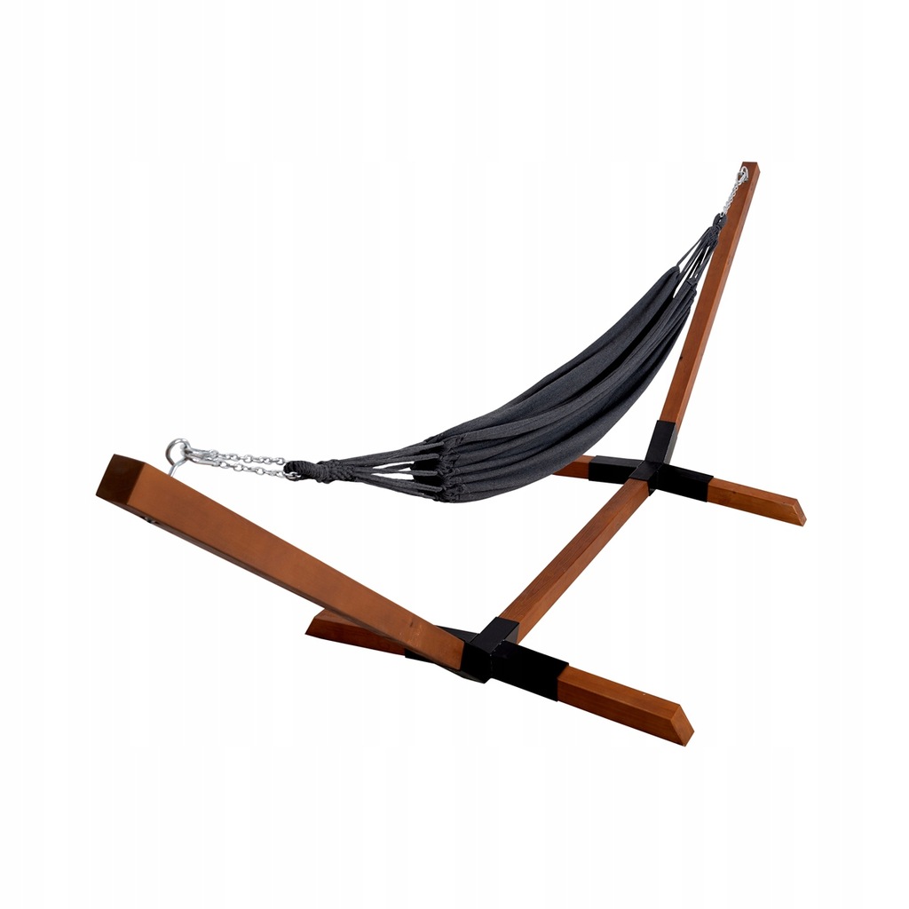 Hamak ogrodowy drewniany składany mocny stelaż PL - 12178361719 ...
