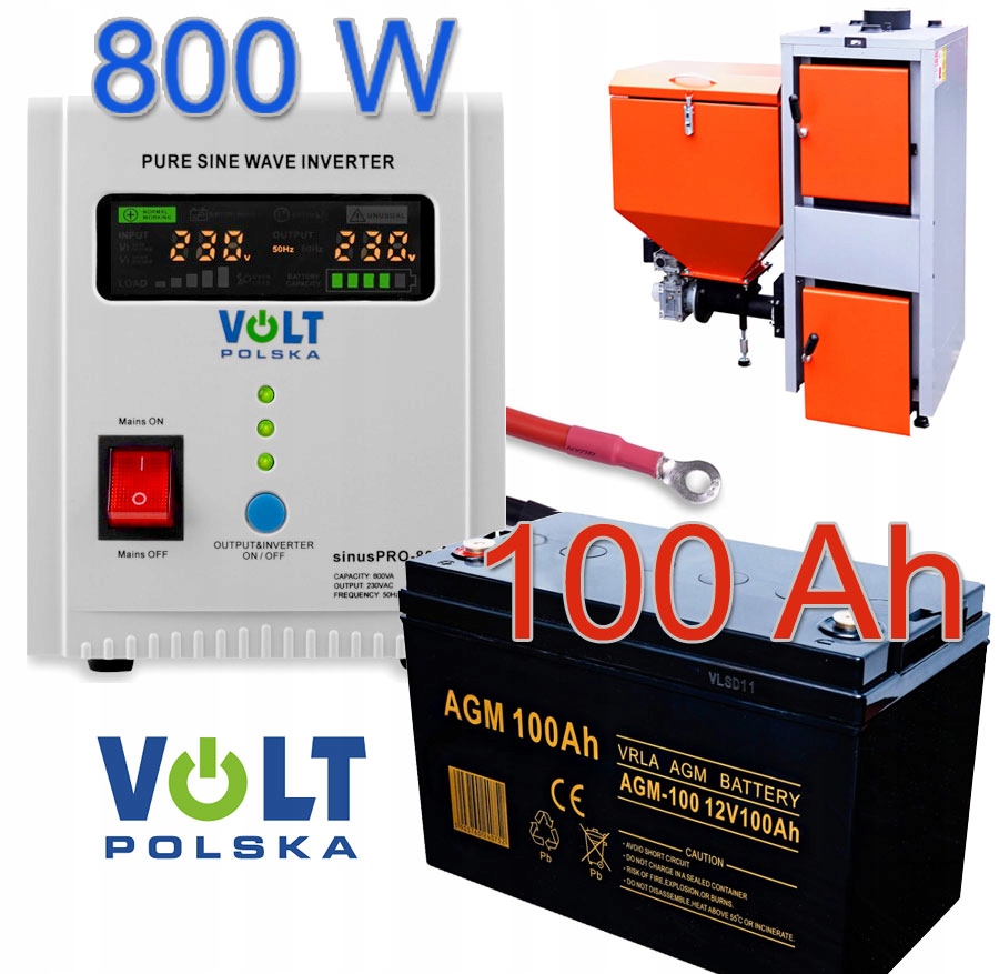 Zestaw zasilania awaryjnego sinuspro 800E + 100Ah - 13098851387 - oficjalne archiwum Allegro