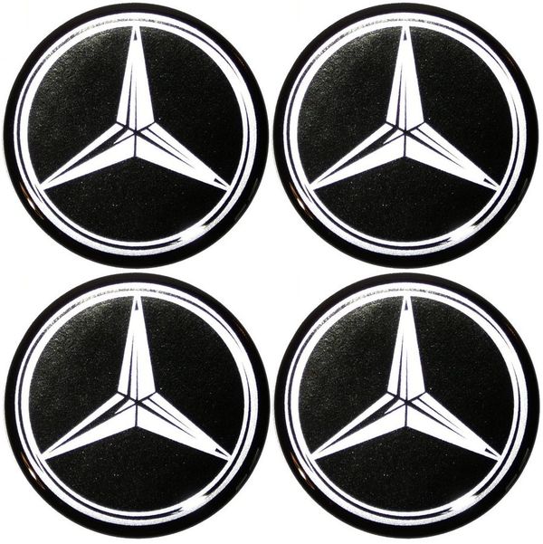 Naklejki na kołpaki emblemat Mercedes 50mm cza sil - 10438953894 - oficjalne archiwum Allegro
