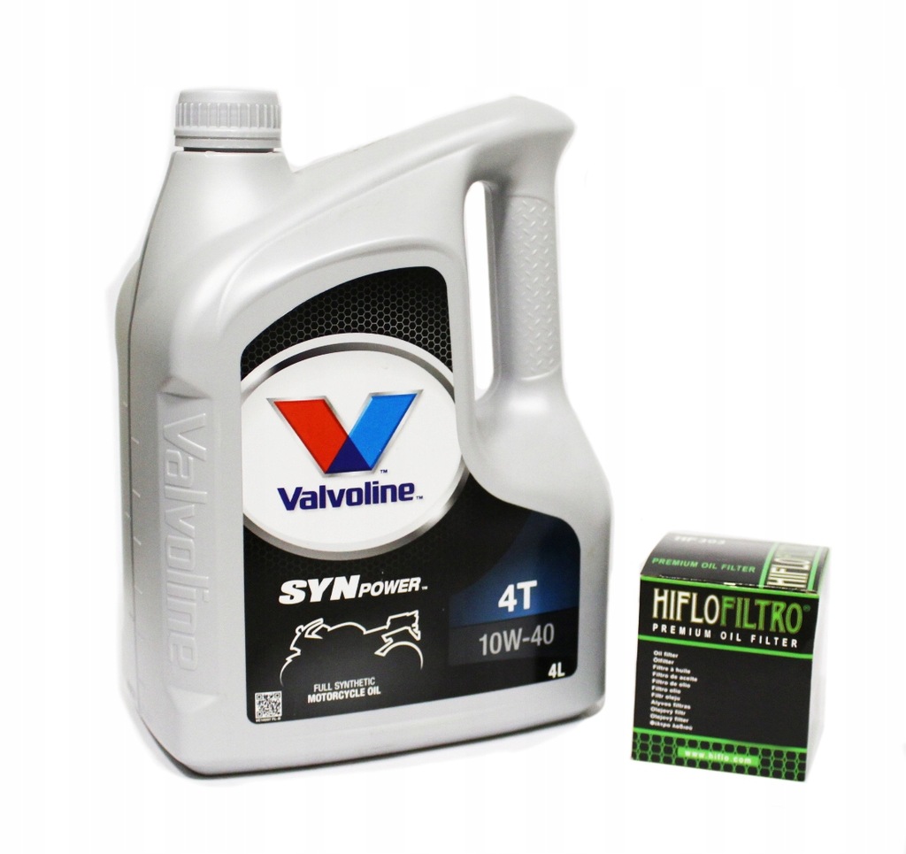 Olej Valvoline Synpower 10w40 4l + Filtr Oleju HF145 Virago Drag Star MT03 - 15007154532 ...