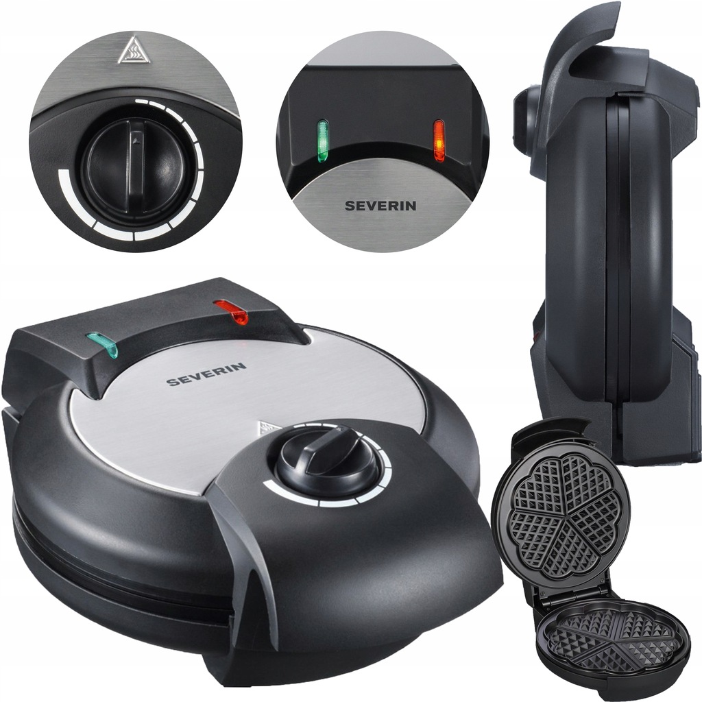 GOFROWNICA CHRUPIĄCE GOFRY SERCE WAFLOWNICA 1300W - 10201288853 ...