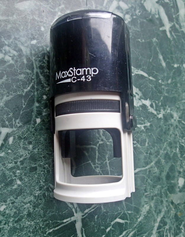 Pieczątka okrągła automat MaxStamp C-43 śred. 43mm - 12129473488 - oficjalne archiwum Allegro